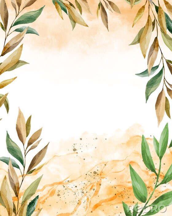 Bild Blätter-Motiv bildet einen Rahmen nach Maß - myredro.de