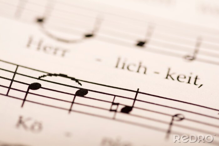 Bild Notenblatt in Großaufnahme nach Maß - myredro.de