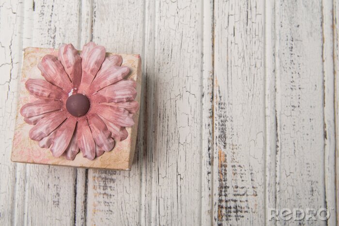 Bild Shabby Style mit rosa Blume nach Maß - myredro.de