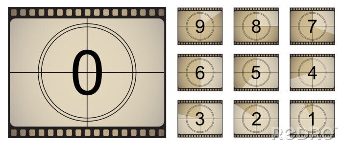 Poster Movie countdown retro cinema. Vector illustration in a flat ...