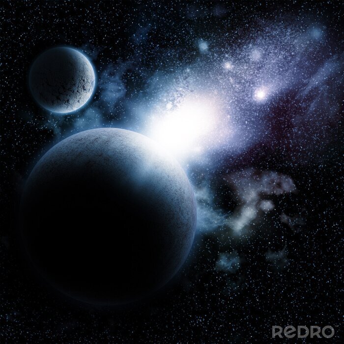 Poster Planeten vor Kosmos nach Maß - myredro.de