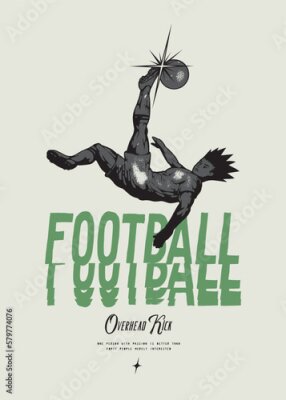 Sticker Anime Football. Soccer player kicking ball overhead. Football ...
