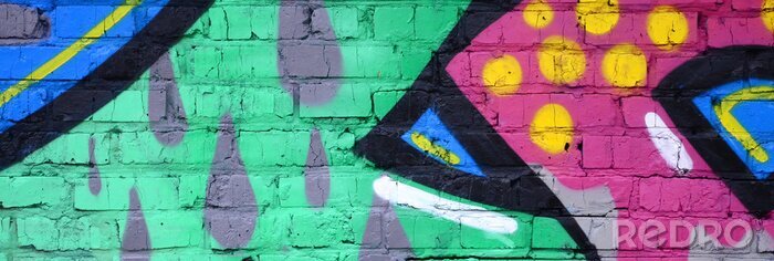 Sticker Bunte Graffiti an der Mauer nach Maß - myredro.de