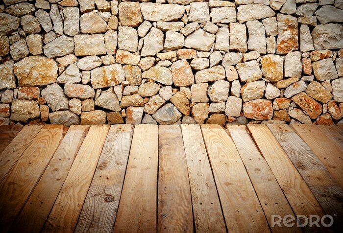 Sticker Holzbretter bei Mauer nach Maß - myredro.de