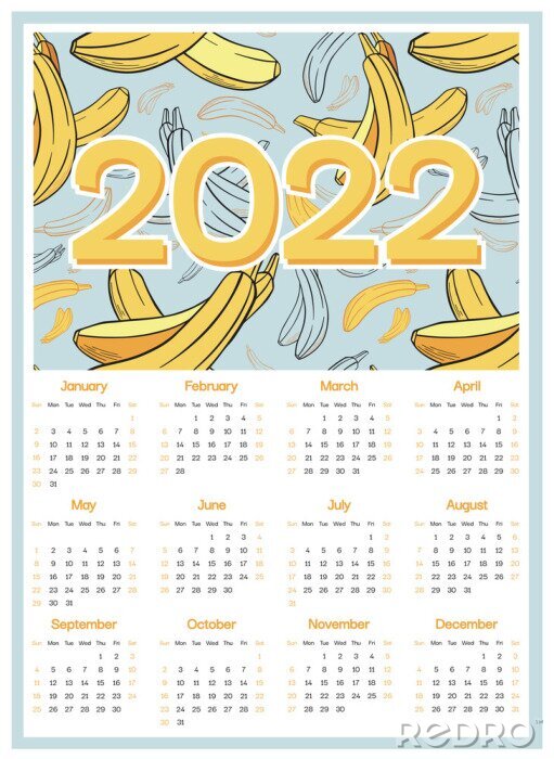 Sticker Kalender mit Bananen nach Maß - myredro.de