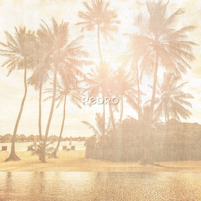 Sticker Palmen in Sepia nach Maß - myredro.de